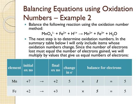 Ppt 73 Balancing Redox Reactions Using Oxidation Numbers
