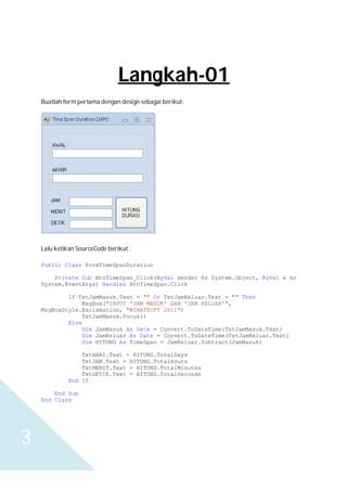 Penggunaan Timespan Vb Net