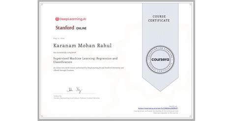 karanam mohan rahul on linkedin completion certificate for supervised