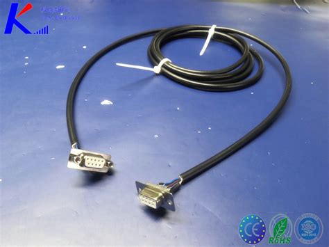 Industrial Rs232 Wire With Double Ended D Sub 9pin Female 6x26awg Pur Shielded Cable Connector