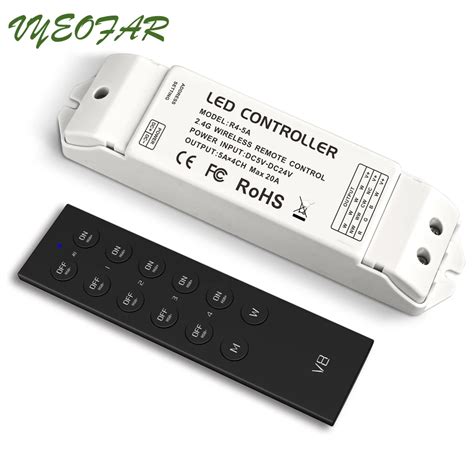 Ltech Led RGBW Strip Controller V V Zone V GHz RF Remote R A A Output CV Receiver