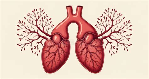 Vital Organs Heart And Lungs Symbolizing Life And Breath Stock