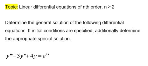 Solved Topic Linear Differential Equations Of Nth Order N