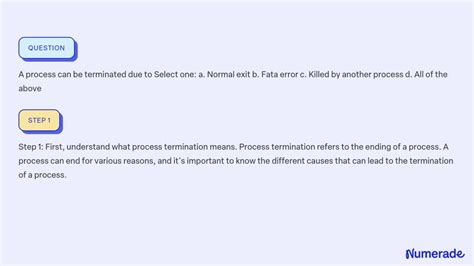 Solved A Process Can Be Terminated Due To Select One A Normal Exit B