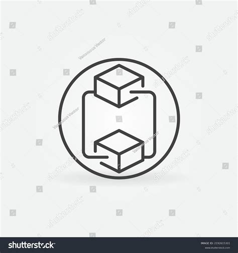 Circle Blockchain Technology Linear Vector Cube Stock Vector Royalty Free 2192615301