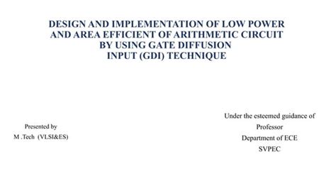 Design And Implementation Of Area Efficient Arithmetic Circuit Ppt