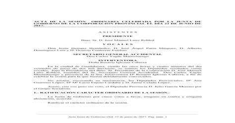 Acta De La SesiÓn Ordinaria Celebrada Por La Junta De · Acta De La