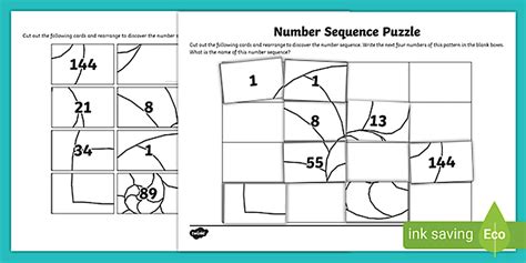 fibonacci numbers puzzle activity teacher made twinkl