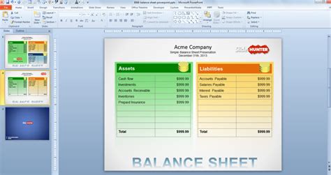 Free Simple Balance Sheet Template For PowerPoint Free PowerPoint Templates SlideHunter Com