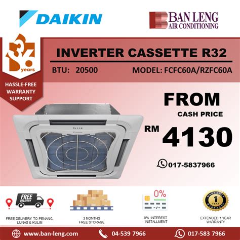 Daikin Skyair Inverter Cassette R32 Fcfc60arzfc60af Ban Leng Air
