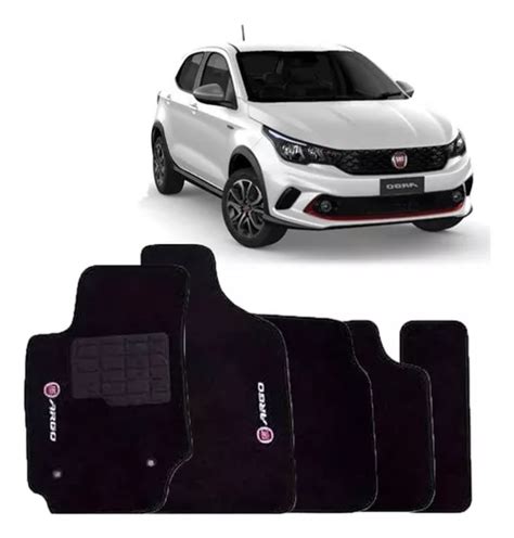 Jogo De Tapetes Carpete Fiat Argo 2017 2018 19 20 2021 Preto