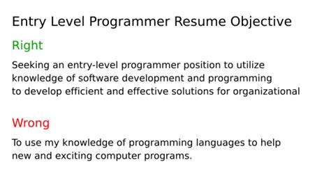 Top 16 Entry Level Programmer Resume Objective Examples