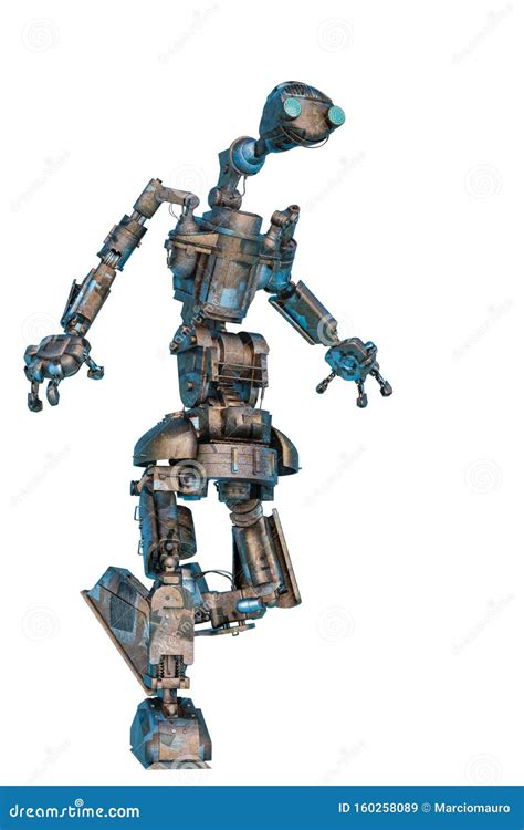 Set Worker Robot Industrial Machine Robotic Arm Hand Assembly Line Factory Robot Digital