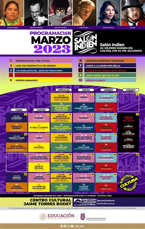 IPN on Twitter Bienvenido Marzo En el CineclubIPN ya está lista la cartelera para que