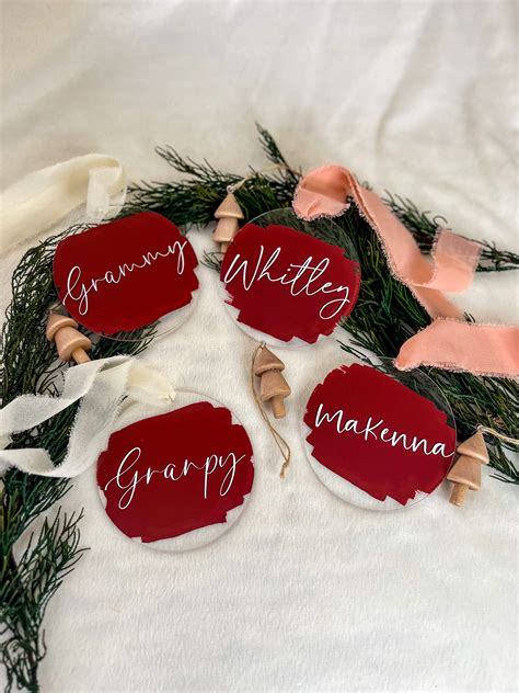 Custom Name Acrylic Ornament Personalized Christmas Ornament Modern