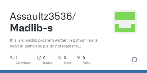 Github Assaultz3536madlib S This Is A Madlib Program Written In