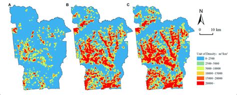 Gully Density Distribution In A 1965 B 2005 And C 2015