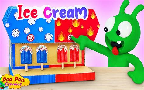 搞笑定格动画：小绿挑战冷热冰淇淋自动售货机，你见过热冰淇淋？ 儿童动画77 儿童动画77 哔哩哔哩视频