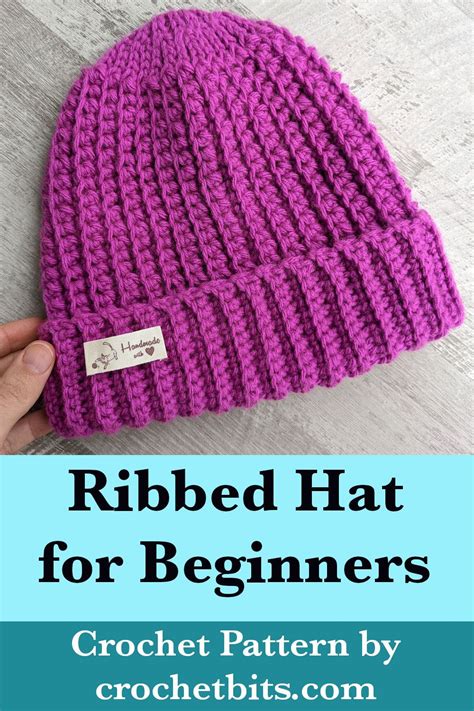 Free Crochet Ribbed Hat Pattern For Beginners Easy Crochet Hat Patterns Crochet Hat For
