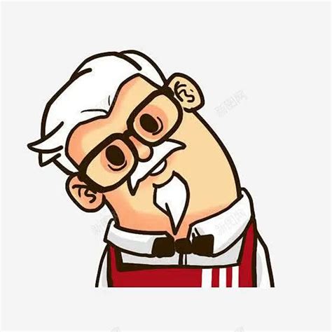 卡通肯德基老爷爷标志歪头 免抠png 设计图片 免费下载 页面网页 平面电商 创意素材 花瓣网