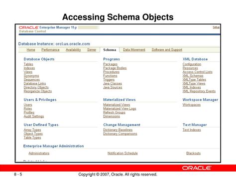 ppt managing schema objects powerpoint presentation free download
