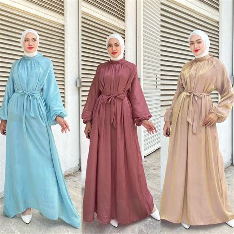M173亚马逊跨境muslim女装连衣裙灯笼袖中东长袍马来印尼长裙 阿里巴巴