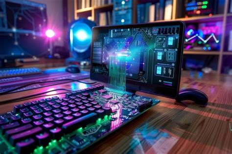 AI Powered Gaming Setup With Neon Lights Digital Transformation Tech