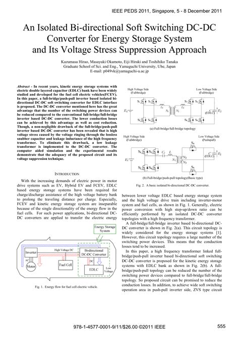 Pdf An Isolated Bi Directional Soft Switching Dc Dc Converter For Energy Storage System And