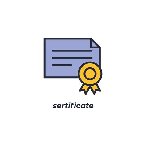 Vector Sign Sertificate Symbol Is Isolated On A White Background Icon