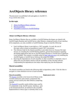 Arc Objects Library Reference PDF