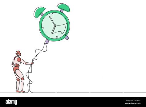 Robot Clock Time Humanoid Stock Vector Images Alamy
