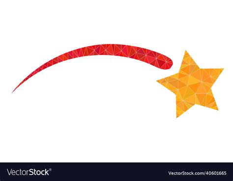 Falling Star Triangle Filled Icon Royalty Free Vector Image