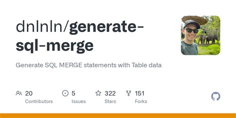 github dnlnln generate sql merge generate sql merge statements with