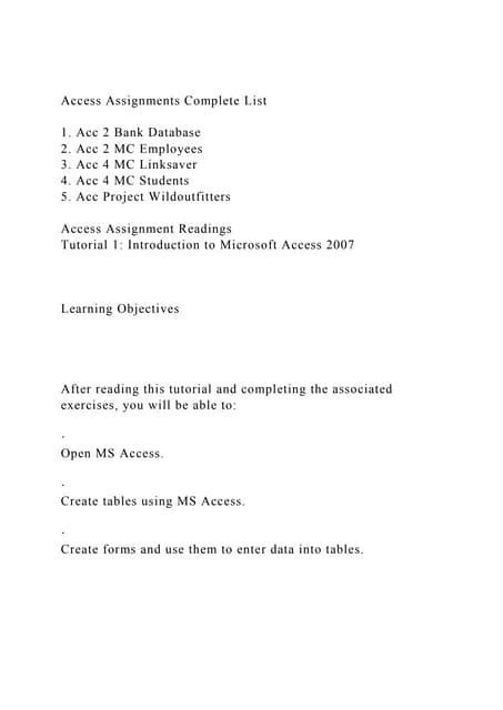 Basic Introduction To Ms Access Pdf