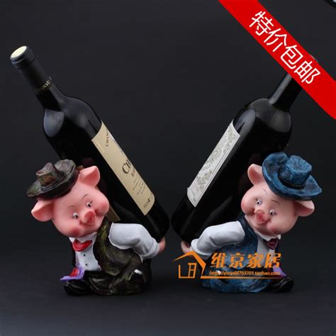 包邮欧式红酒架 时尚树脂红酒架 创意葡萄酒架 牛仔猪 维京家居