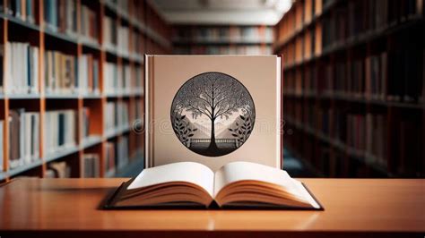 Minimalist Open Book In The Library Close Up Generated Ai Stock
