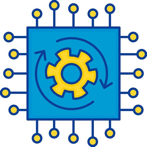 Flat Illustration Of Microchip Setting Blue And Yellow Icon 24144646