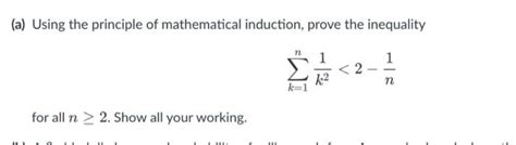 Solved A Using The Principle Of Mathematical Induction
