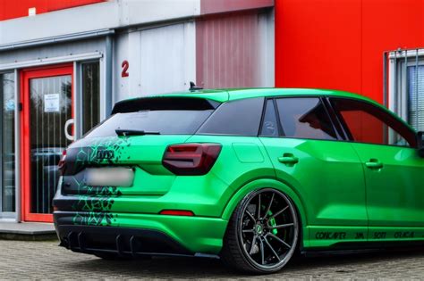 Performance Rear Bumper Diffuser Addon With Ribs Fins For Audi Q2 Ga