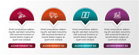 요소 배열이 있는 인포그래픽의 4단계는 직사각형 반원 핀 위치 아이콘 및 텍스트입니다 그림자가 있는 수직 레이아웃 그림 개념에 대한 스톡 벡터 아트 및 기타 이미지 Istock