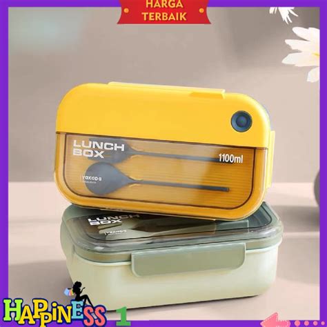Jual Lunch Box 2302 Cam Persegi 1100ml Lunch Box Kotak Makan Anti