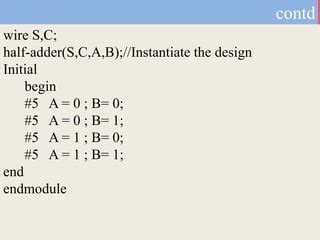 Verilog Test Bench PPTX Programming Languages Computing