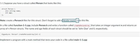 Solved 1 1 Suppose You Have A Struct Called Person That Chegg