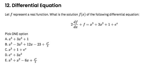 Solved Differential EquationLet F Represent A Real Chegg Com