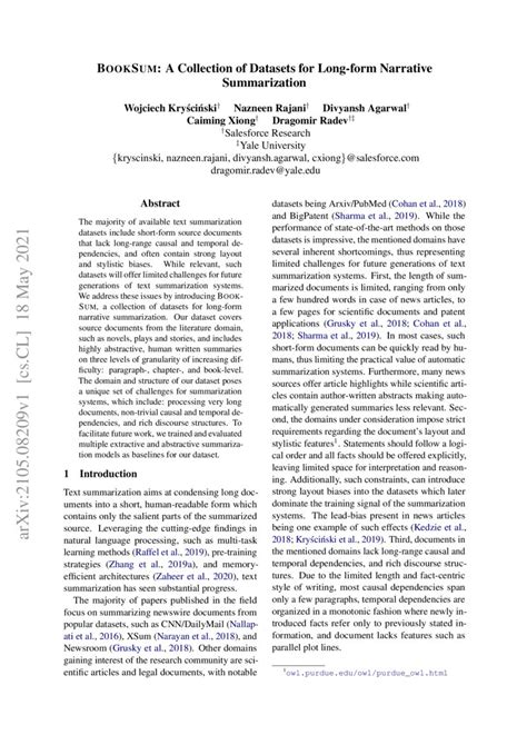 Booksum A Collection Of Datasets For Long Form Narrative Summarization