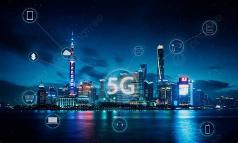 스마트 5g 무선 통신 네트워크 개념을 갖춘 현대 도시 사진 배경 및 무료 다운로드를위한 그림 Pngtree