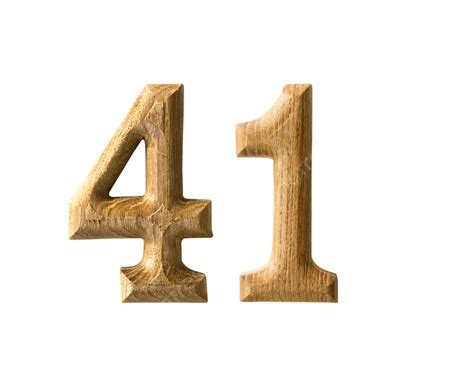 Wooden Numeric 41 Symbol Design Feast Month PNG Transparent Image