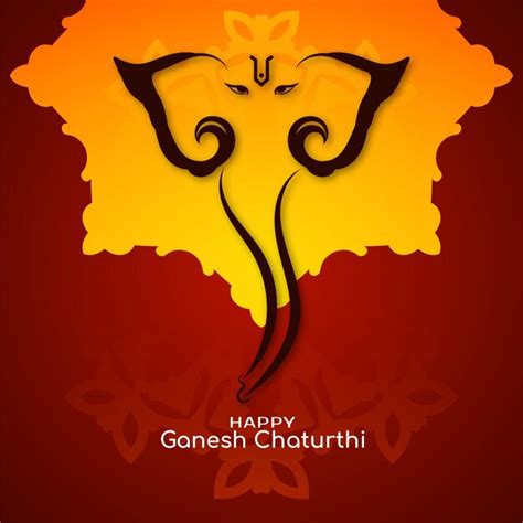Free Vector Happy Ganesh Chaturthi Festival Decorative Celebration