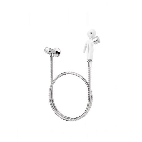 Kit Ducha Higiênica Flex Inox 1 20m c Gatilho Branco BLUKIT