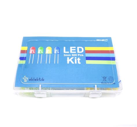 Eklektik 500pcs Box F3 3mm Led Diode Kit Mixed Color Red Green Yellow